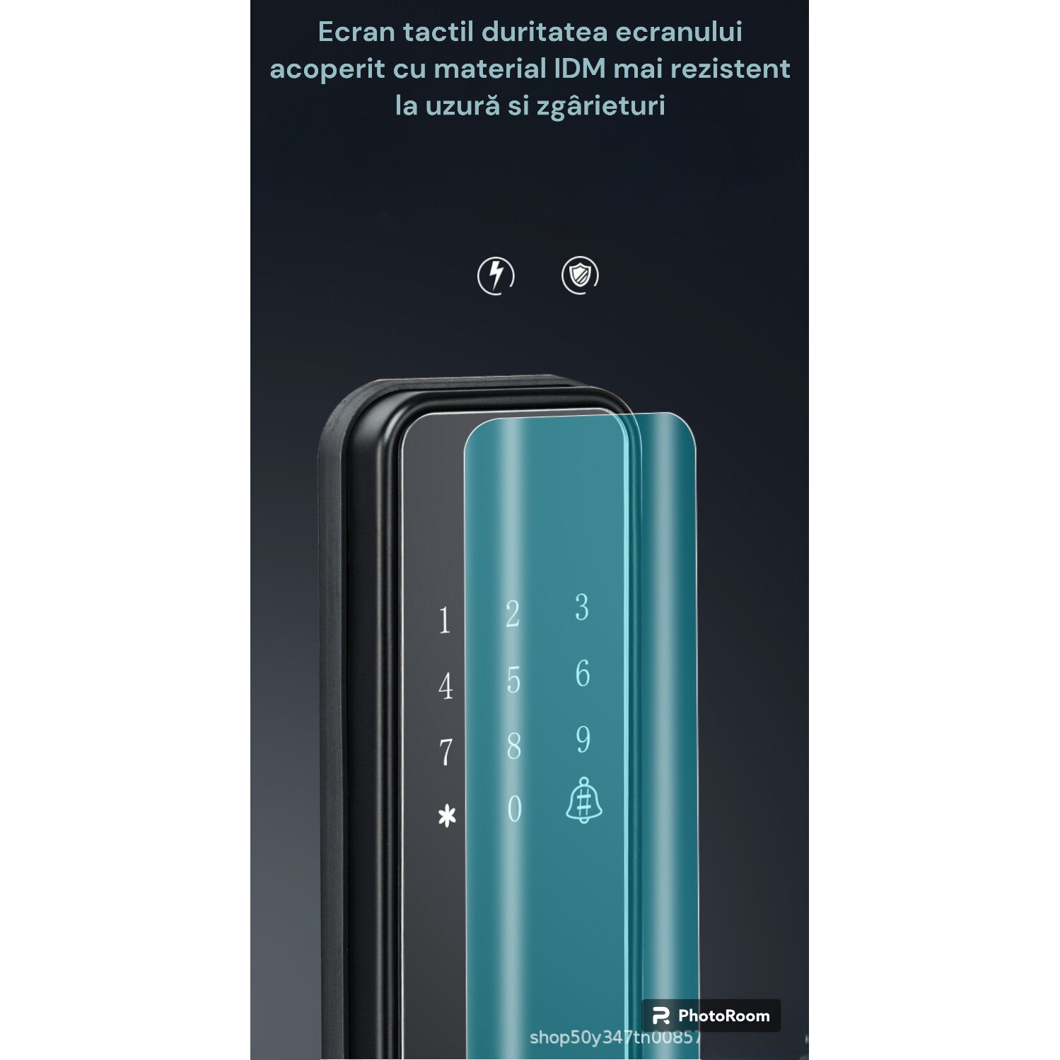 Incuietoare inteligenta, cu amprenta, cod, card, si cheie mecanica ...