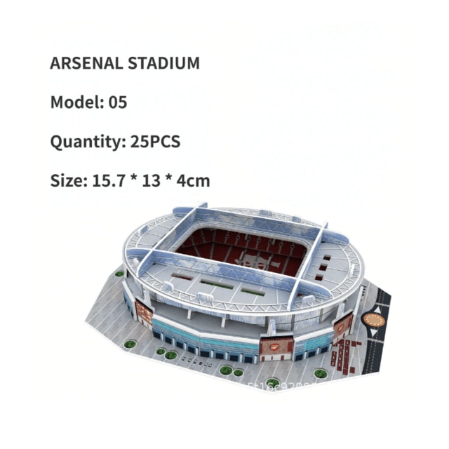 Puzzle 3D, Stadion Fotbal Arsenal, Macheta 3D Emirates Stadium, 25 ...