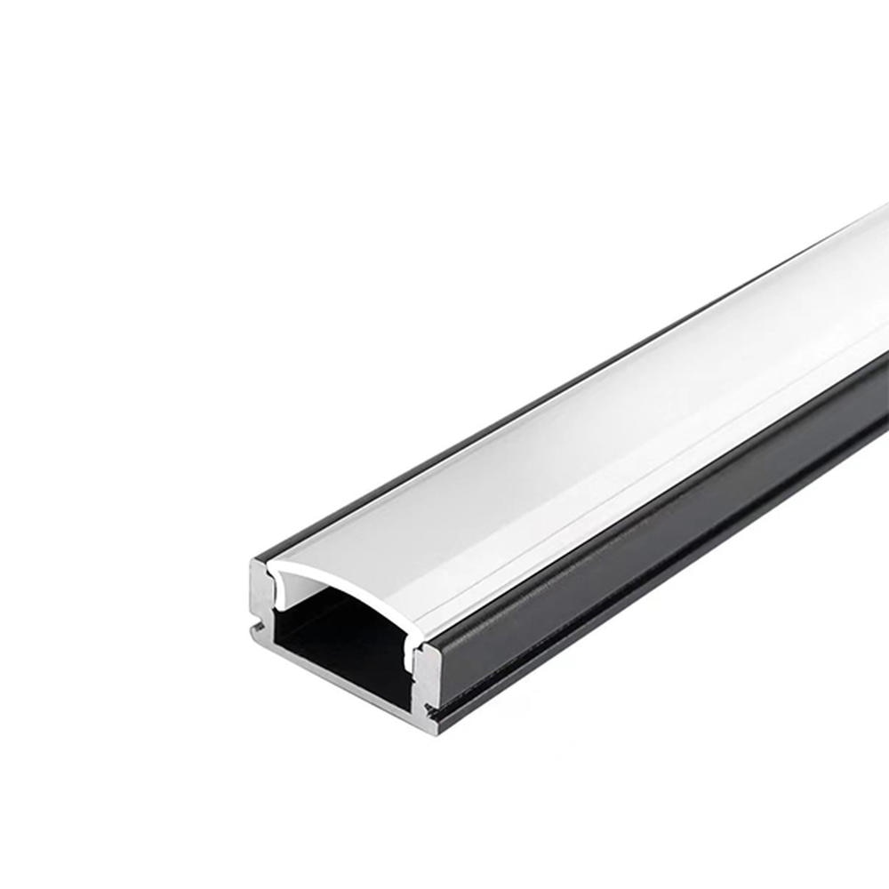 Profil LED aluminiu aplicat negru 2 metri, dispersor alb, cleme si ...