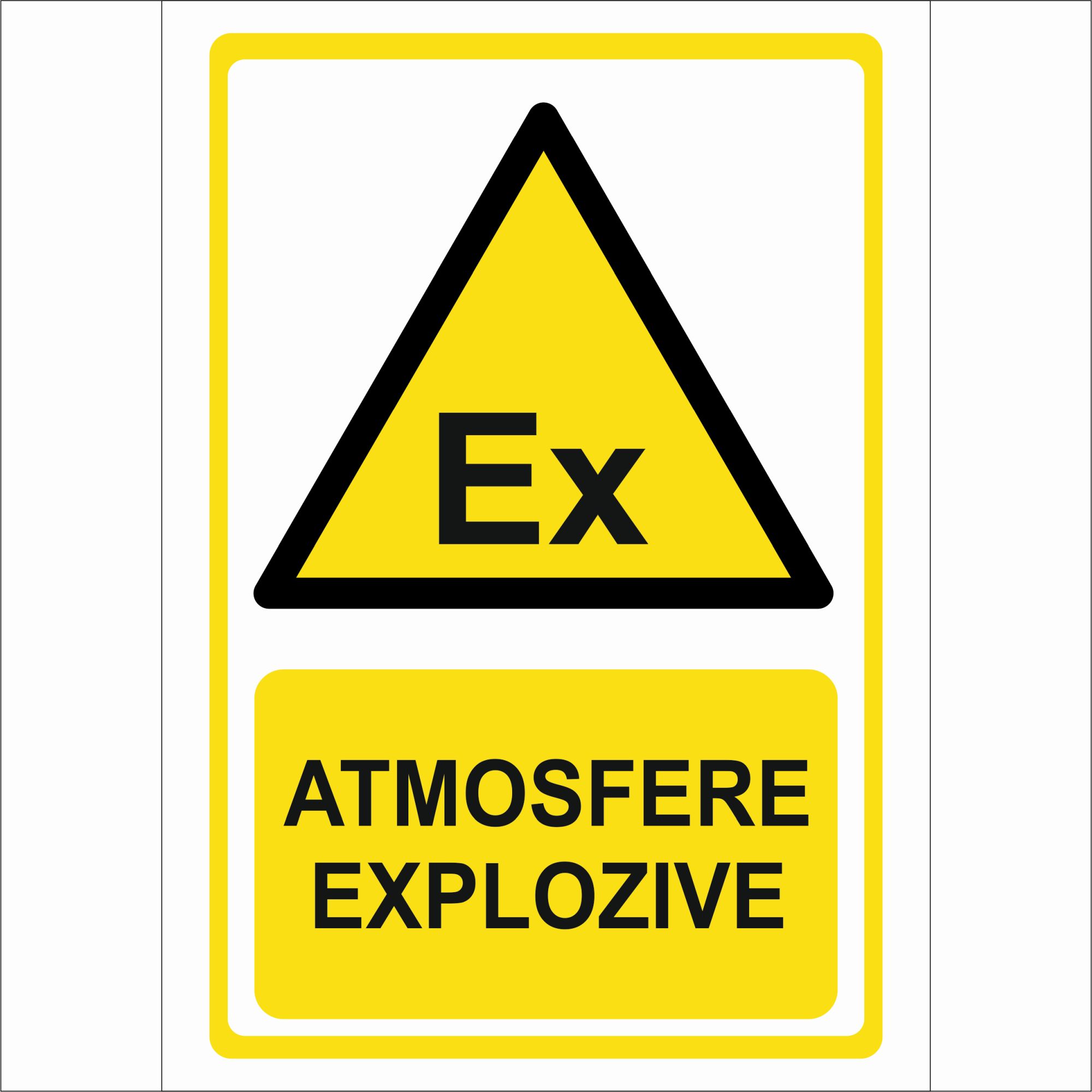 Indicator de avertizare Atmosfere explozive, autocolant hartie, format ...
