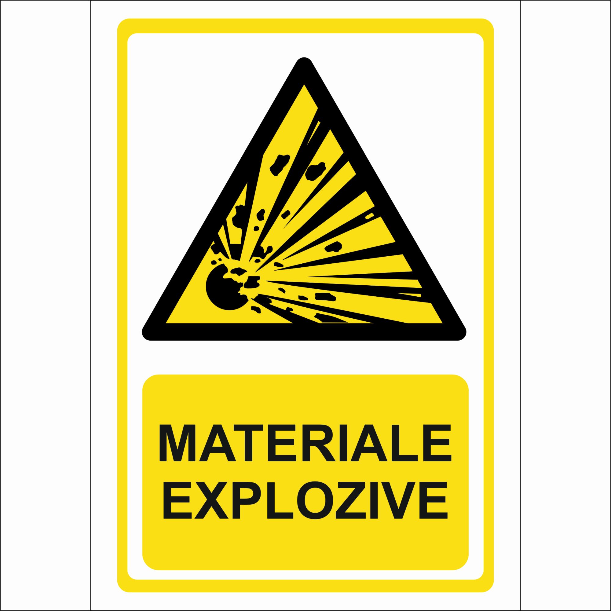 Indicator de avertizare Materiale explozive, autocolant hartie, format ...