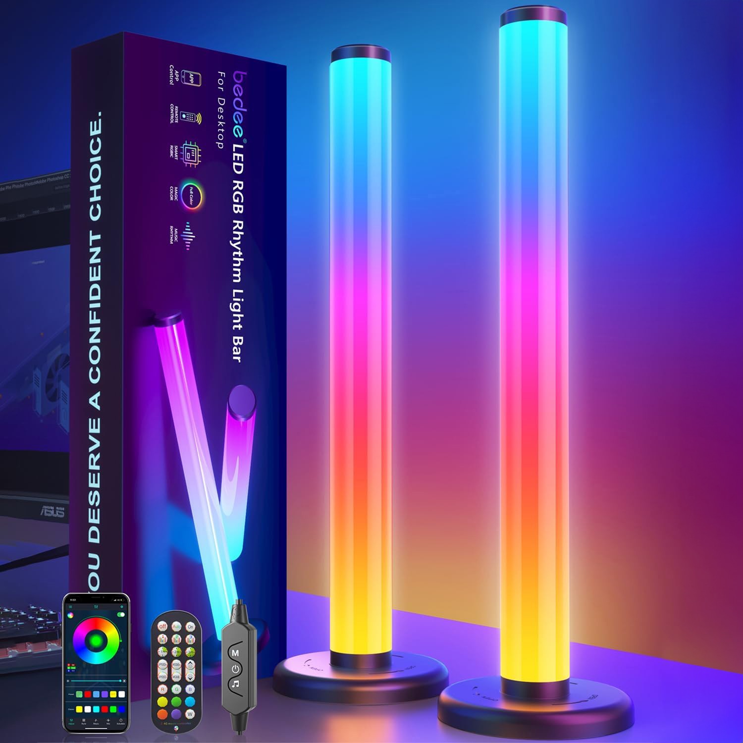 Bare luminoase inteligente cu leduri RGB Elindor® 360°, lumina ...