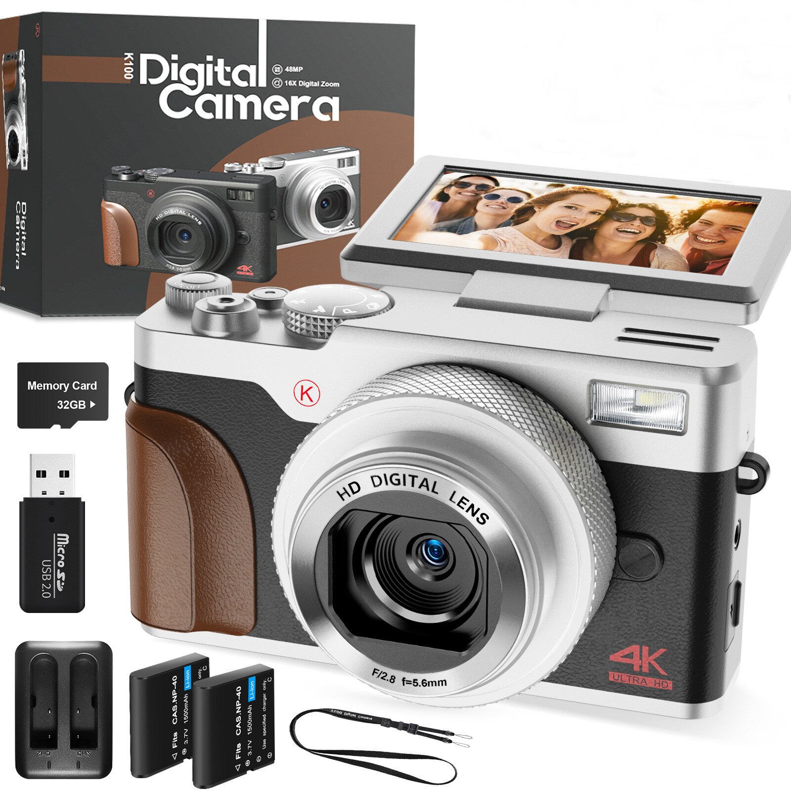 Aparat foto Digital NBD®, 4K, 48MP, 16X Digital Zoom, 3.0", 32GB SD ...