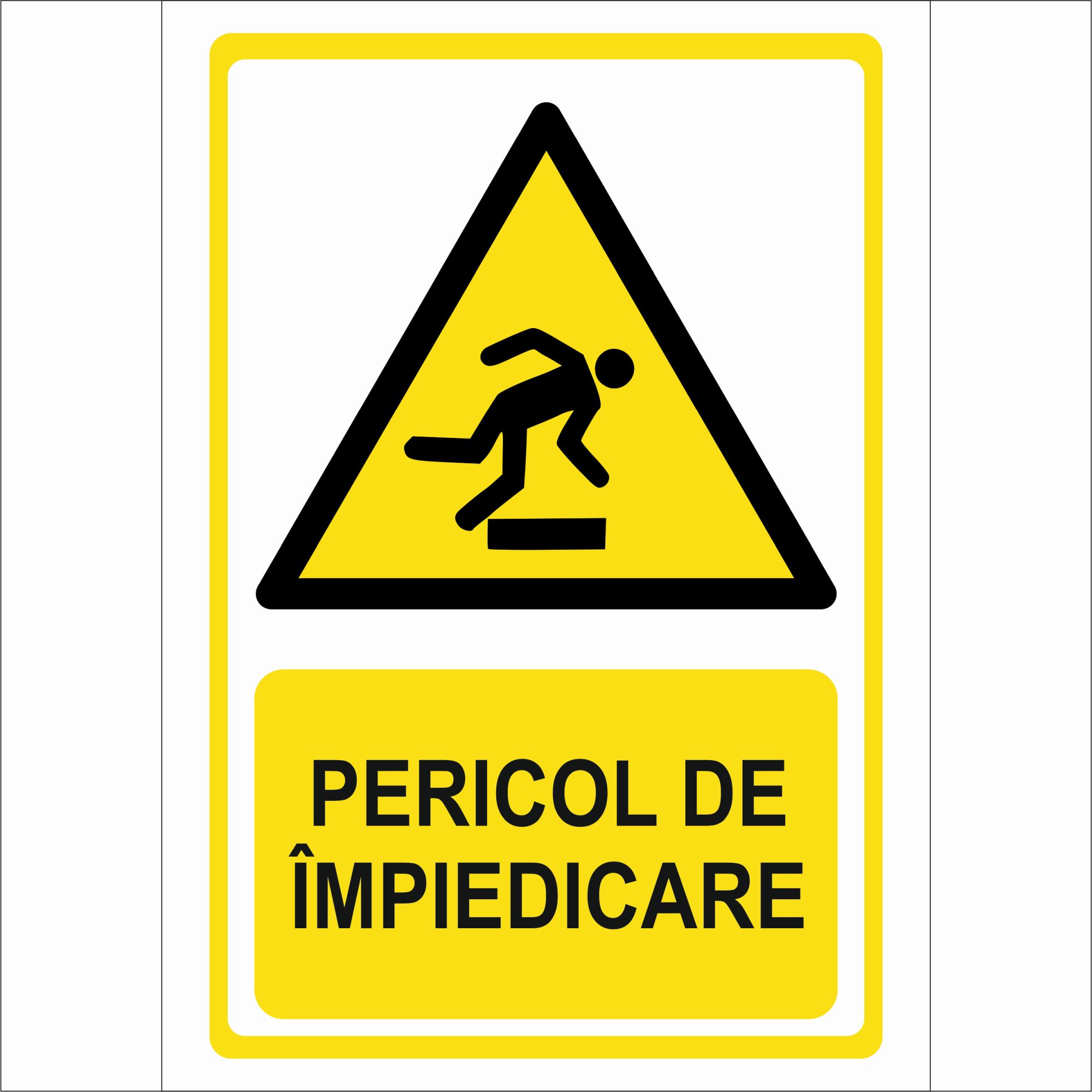 Indicator de avertizare Pericol de impiedicare, autocolant hartie ...