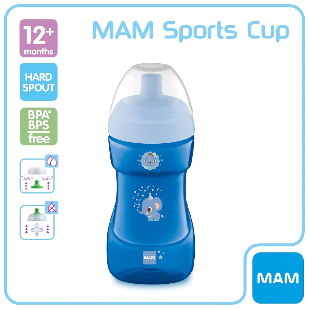 Biberon pentru copii, MAM, Sports, 330 ml, Albastru, 12+ - eMAG.ro