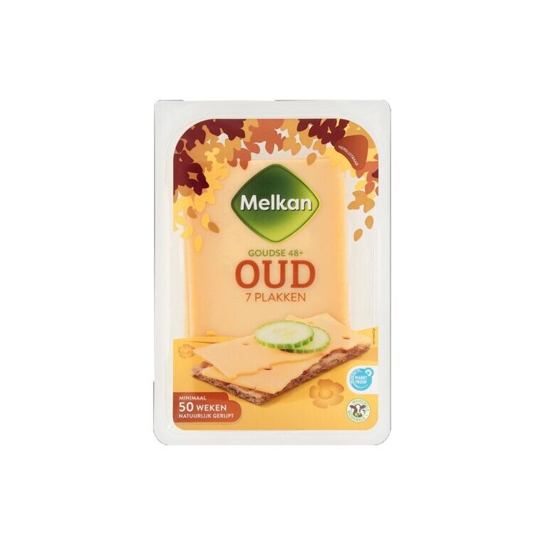 Branza Gouda, veche, 7 felii, 190g, Melkan, 48+ - eMAG.ro