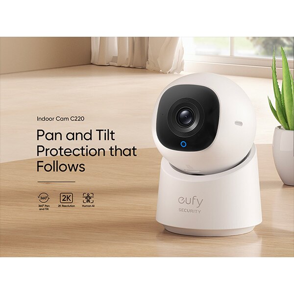 Camera de supraveghere eufy Security C220 Indoor, Rezolutie 2K, 360 ...