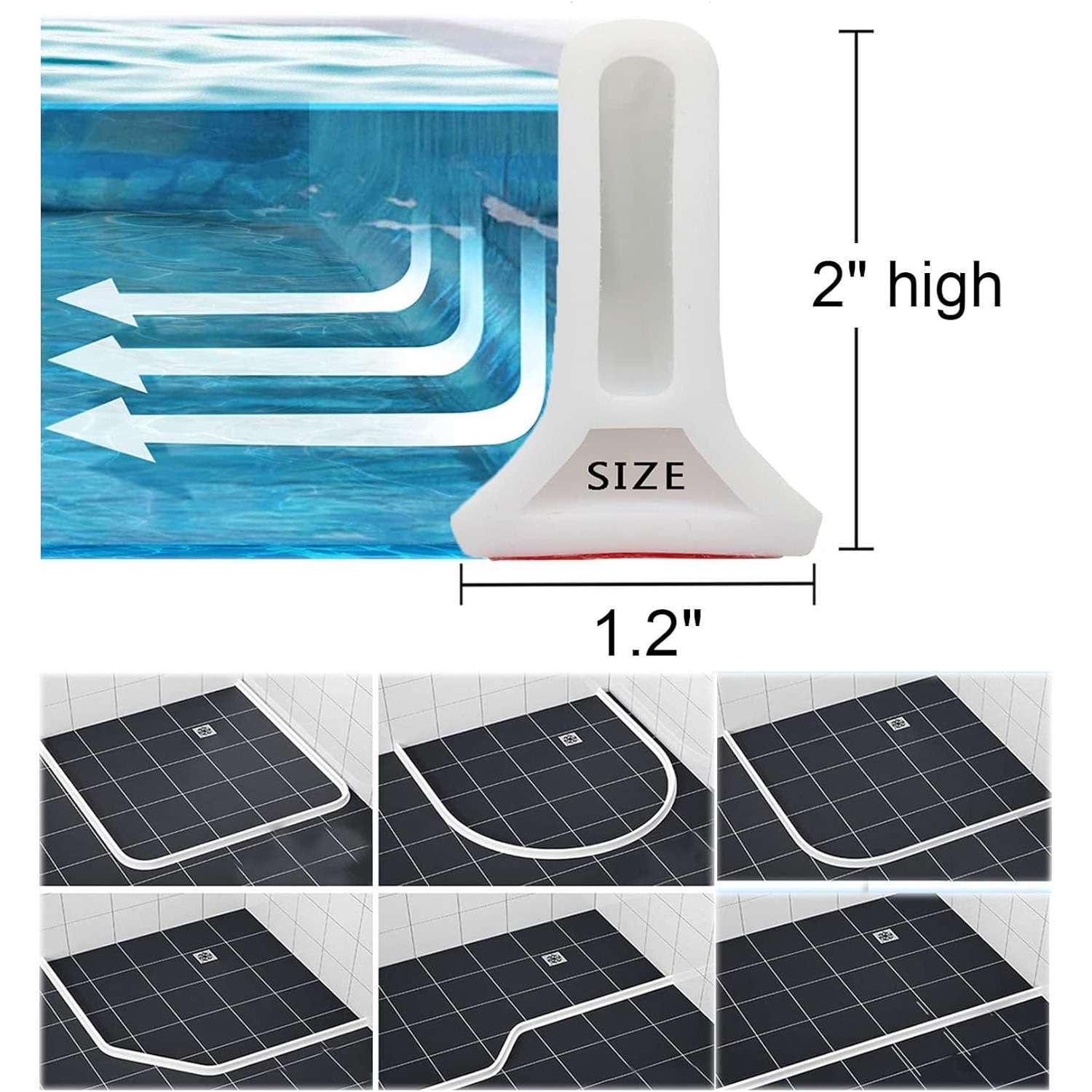 Prag de dus pliabil, Silicon, 120 cm - eMAG.ro