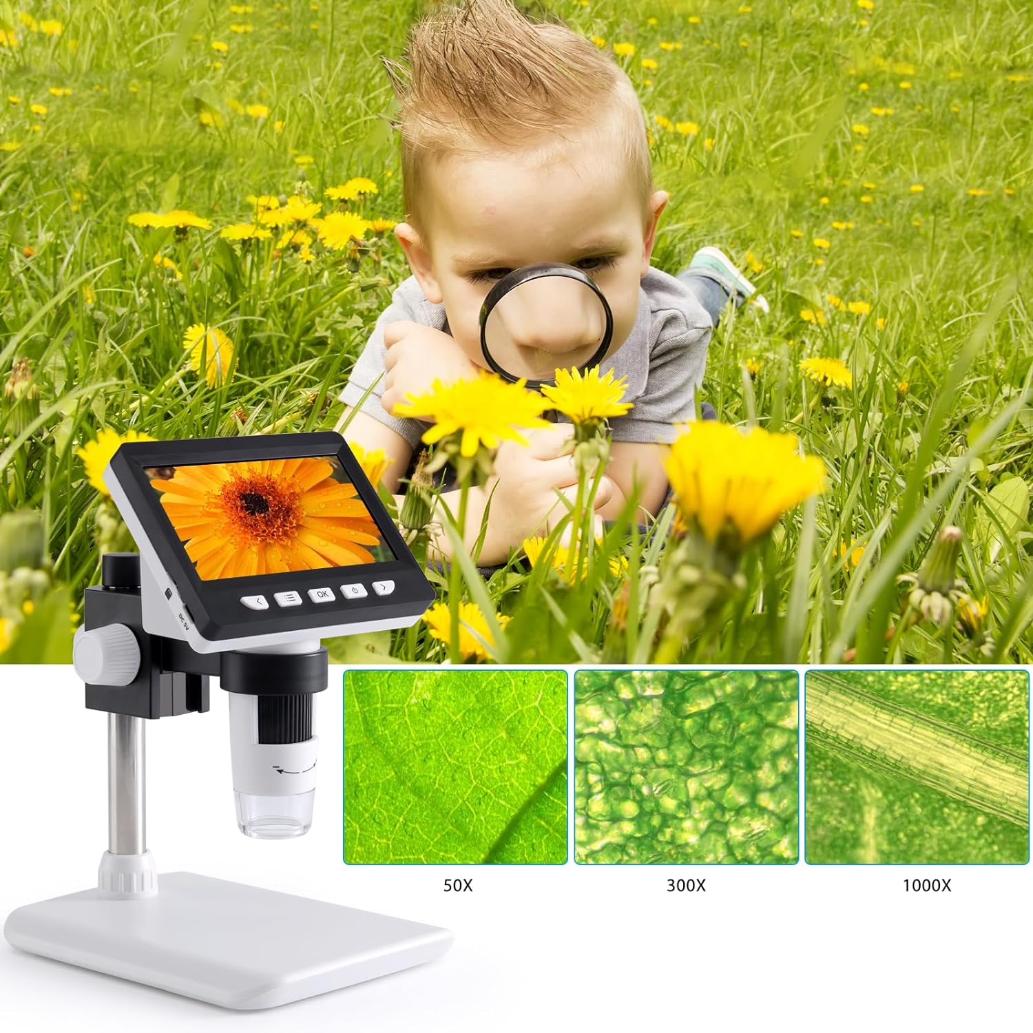 Microscop digital cu ecran LCD 4.3" color, magnificare: 50-1000x ...