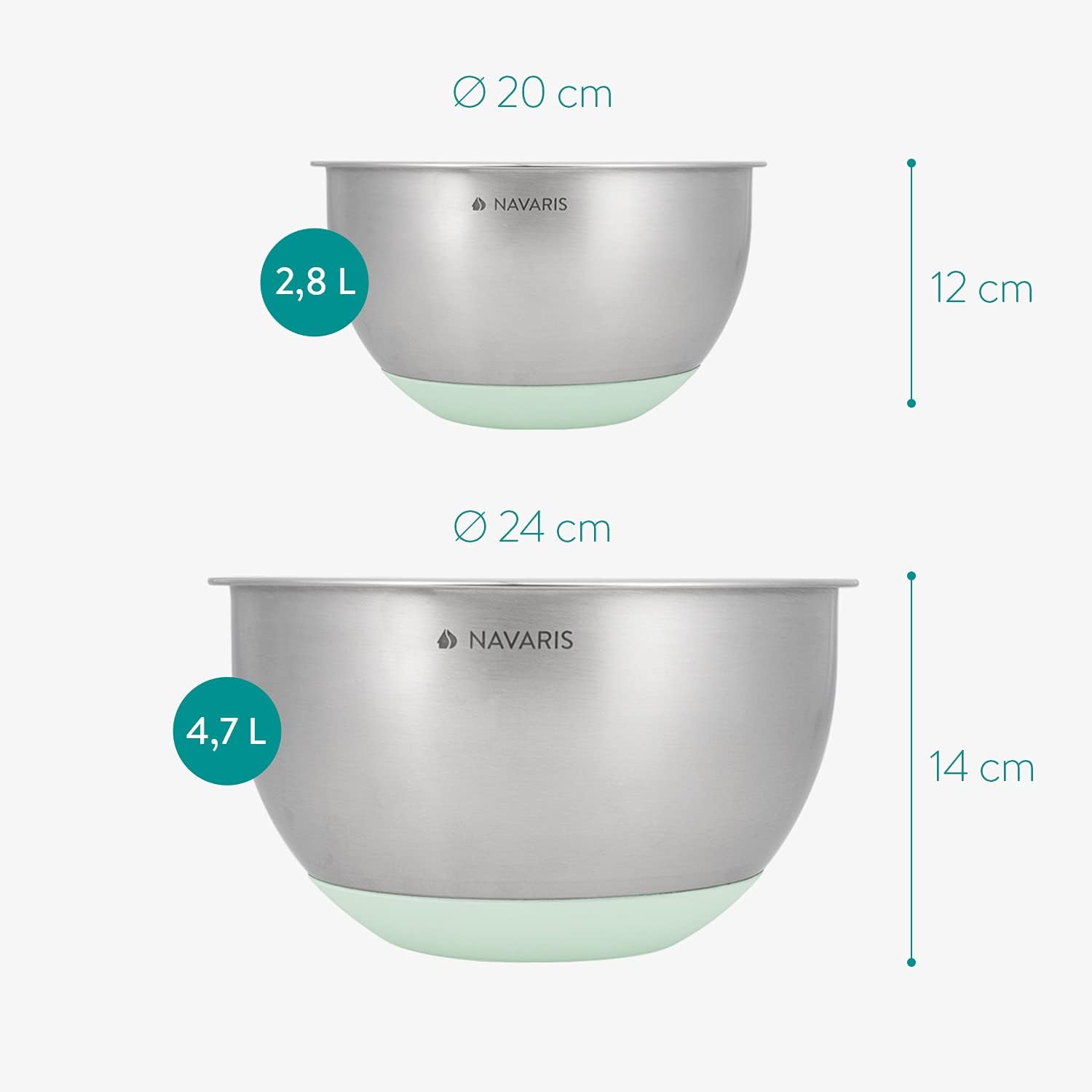 Set 2 boluri metalice multifunctionale cu capac Navaris, 20 cm si 24 cm ...