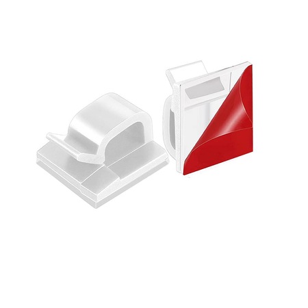 Set 100 cleme autoadezive, JENUOS®, pentru organizare cabluri, Plastic ...