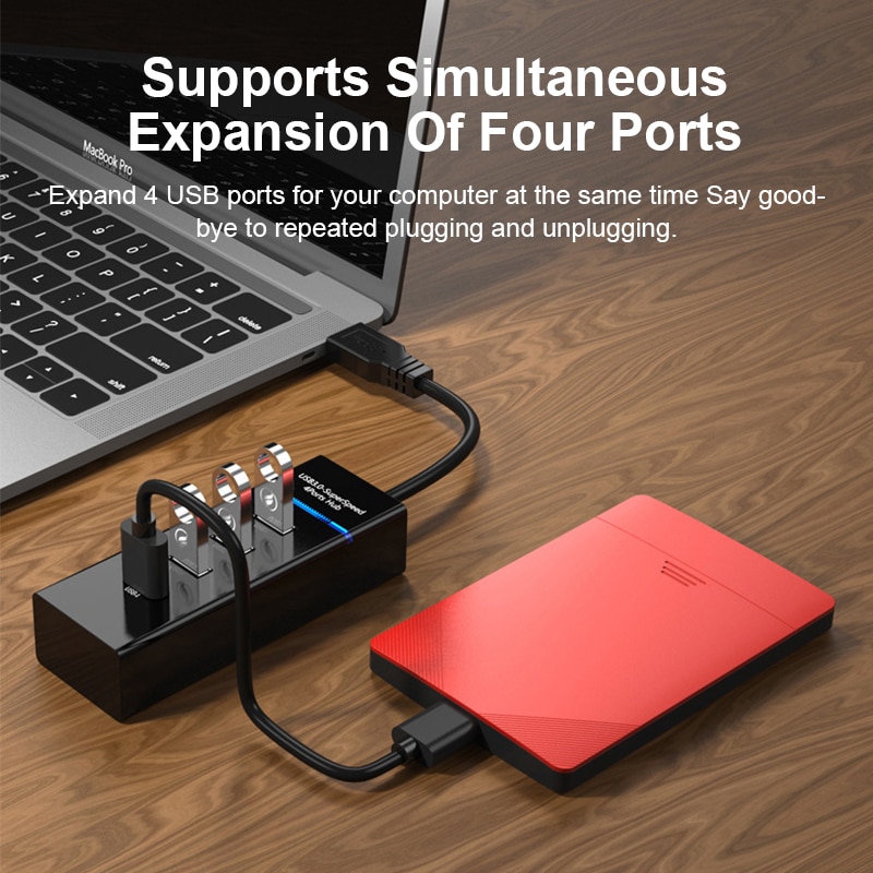 Hub USB 4 Porturi, JESWO®, USB 3.0, Compatibilitate Extinsa, Cablu USB ...