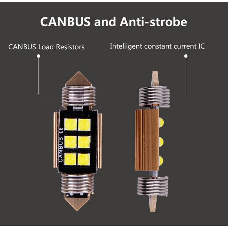Set 2 bec LED C5W pentru plafoniera, numar inmatriculare cu canbus 41 ...