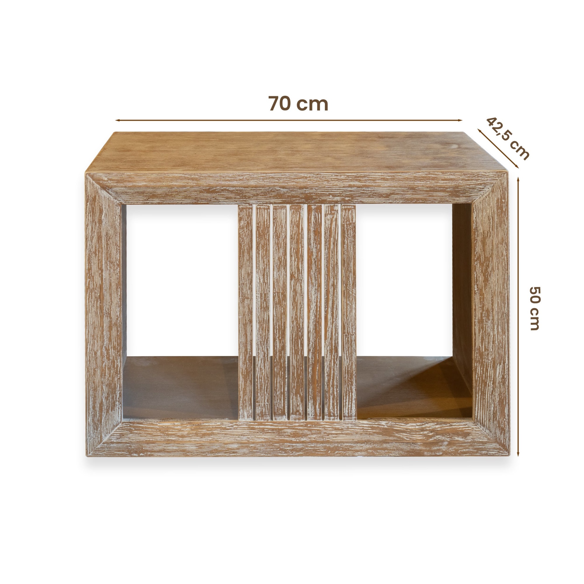 Set mobilier de baie din lemn masiv cu riflaj frontal, format din 2 ...