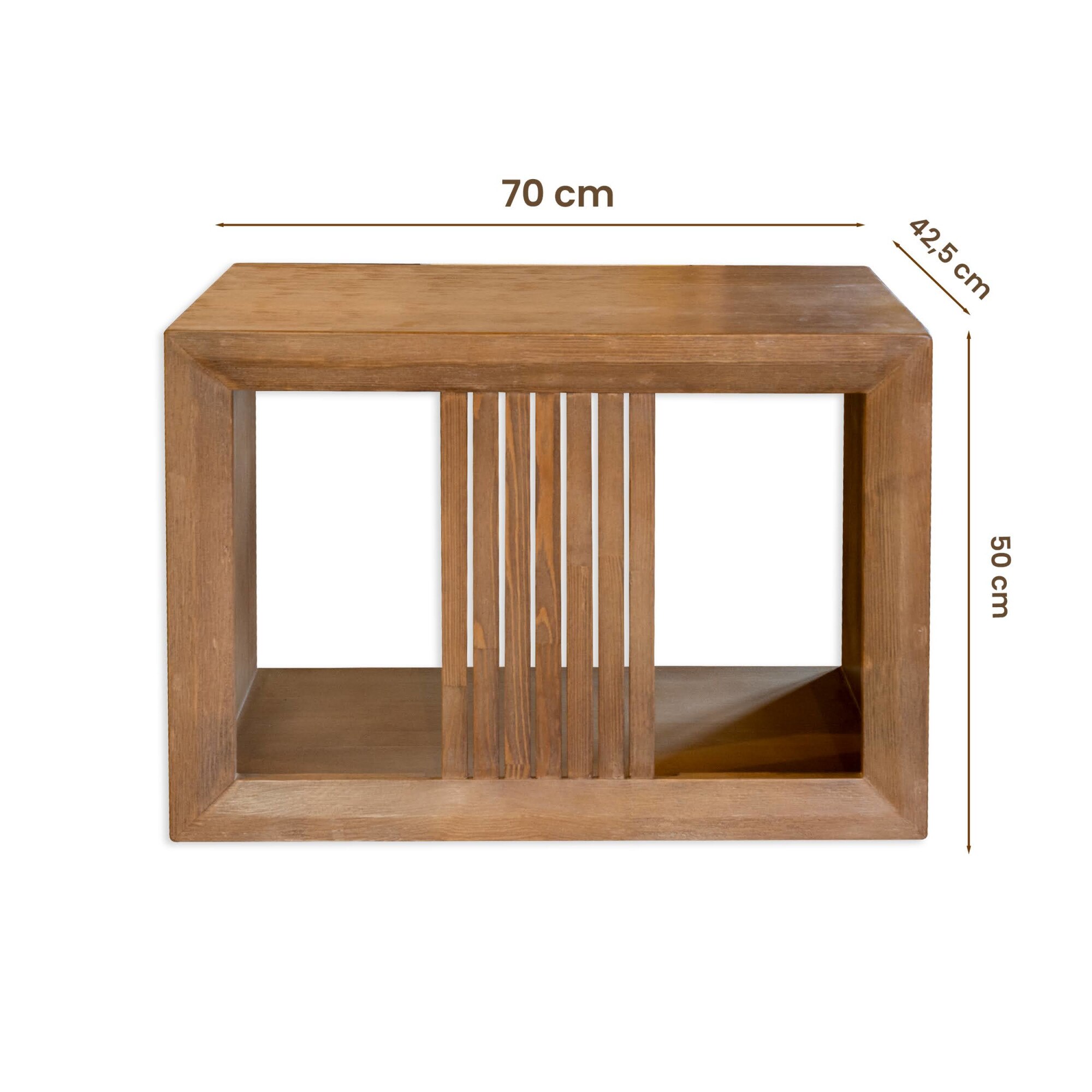 Set mobilier de baie din lemn masiv cu riflaj frontal, format din 2 ...