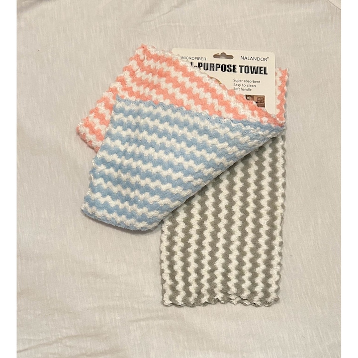 Set 3 x lavete microfibra pentru sters praful multisuprafete - eMAG.ro