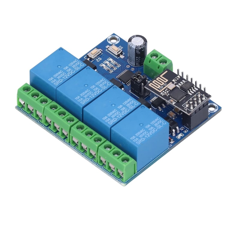 Модул 4 реле ESP-01 (8266), 12V захранване, WiFi - eMAG.bg
