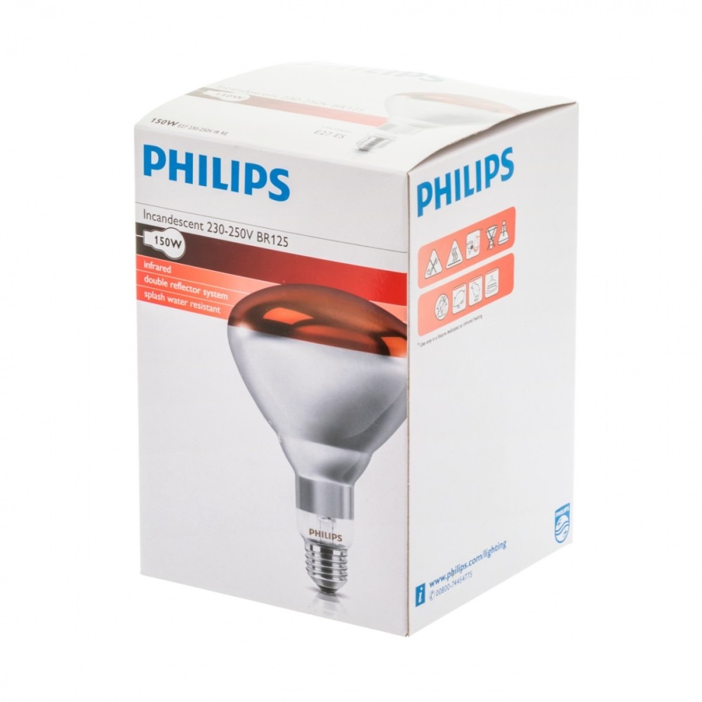 Bec cu infrarosu Philips incalzire, 250W, rosu - eMAG.ro