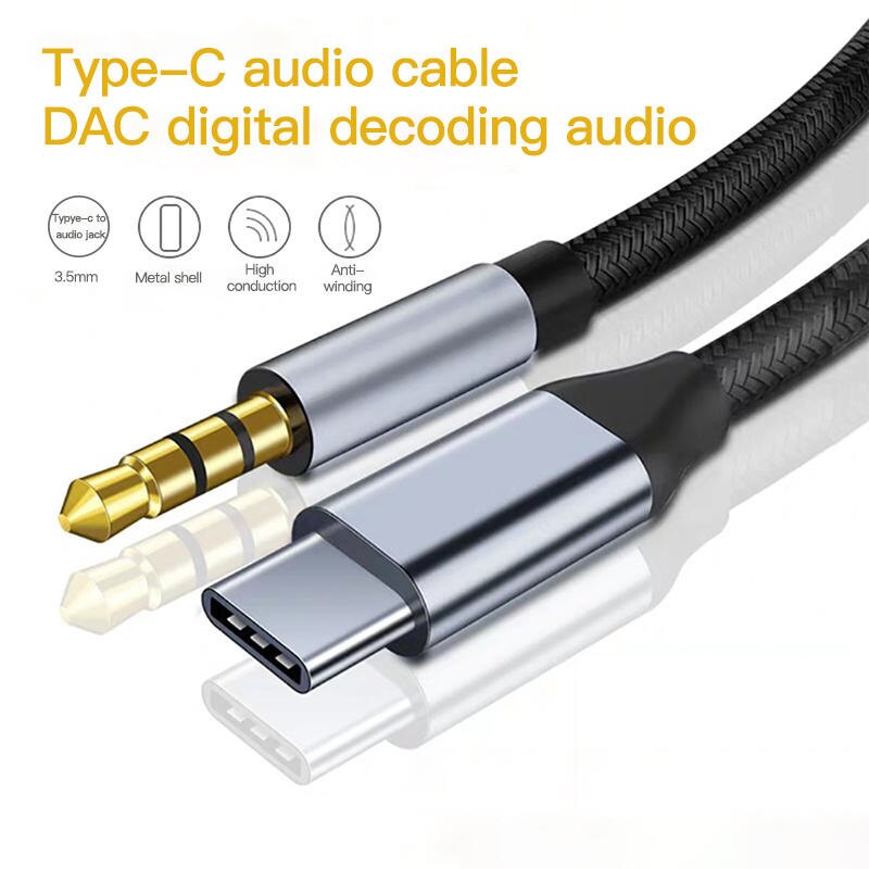 Cablu Adaptor Audio USB Type-C la Aux Jack 3.5mm, 1.5m, Negru - eMAG.ro