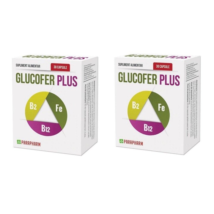 Pachet Glucofer Plus, 30 + 30 capsule, Parapharm - eMAG.ro