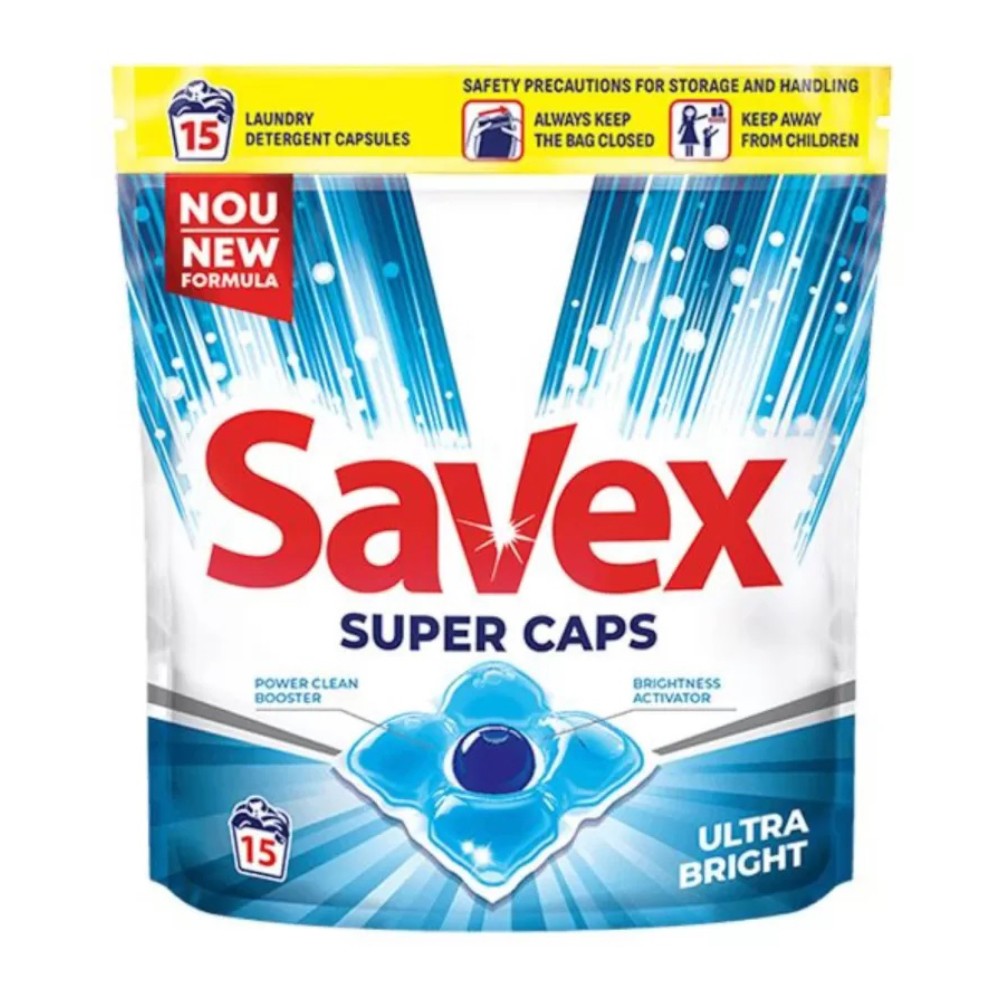 Set 2 x Detergent Capsule Gel Savex, Pure and Clean Premium, 15 Capsule ...