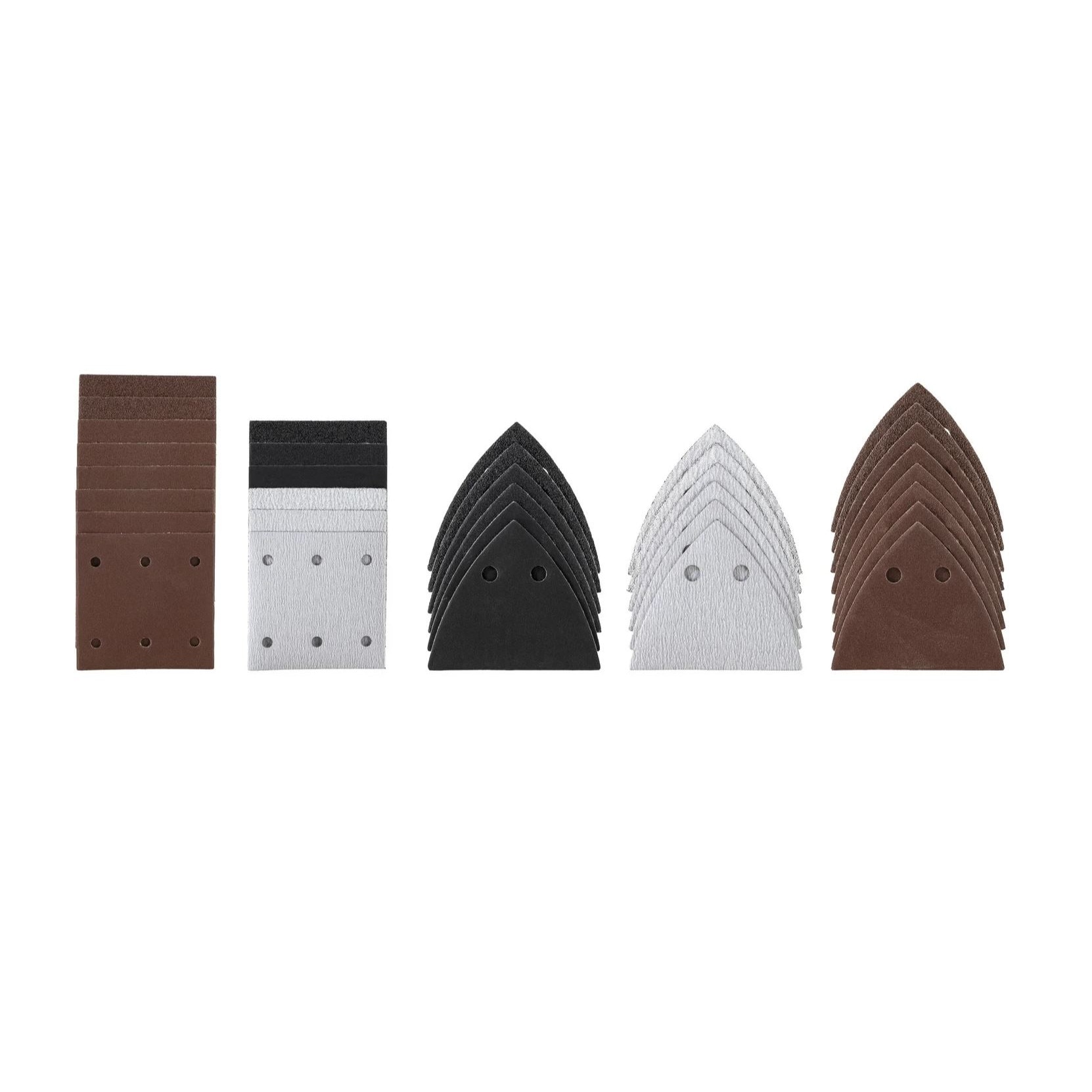 Set 34 benzi abrazive slefuitor cu velcro, tip patrat mic, triunghi mic ...