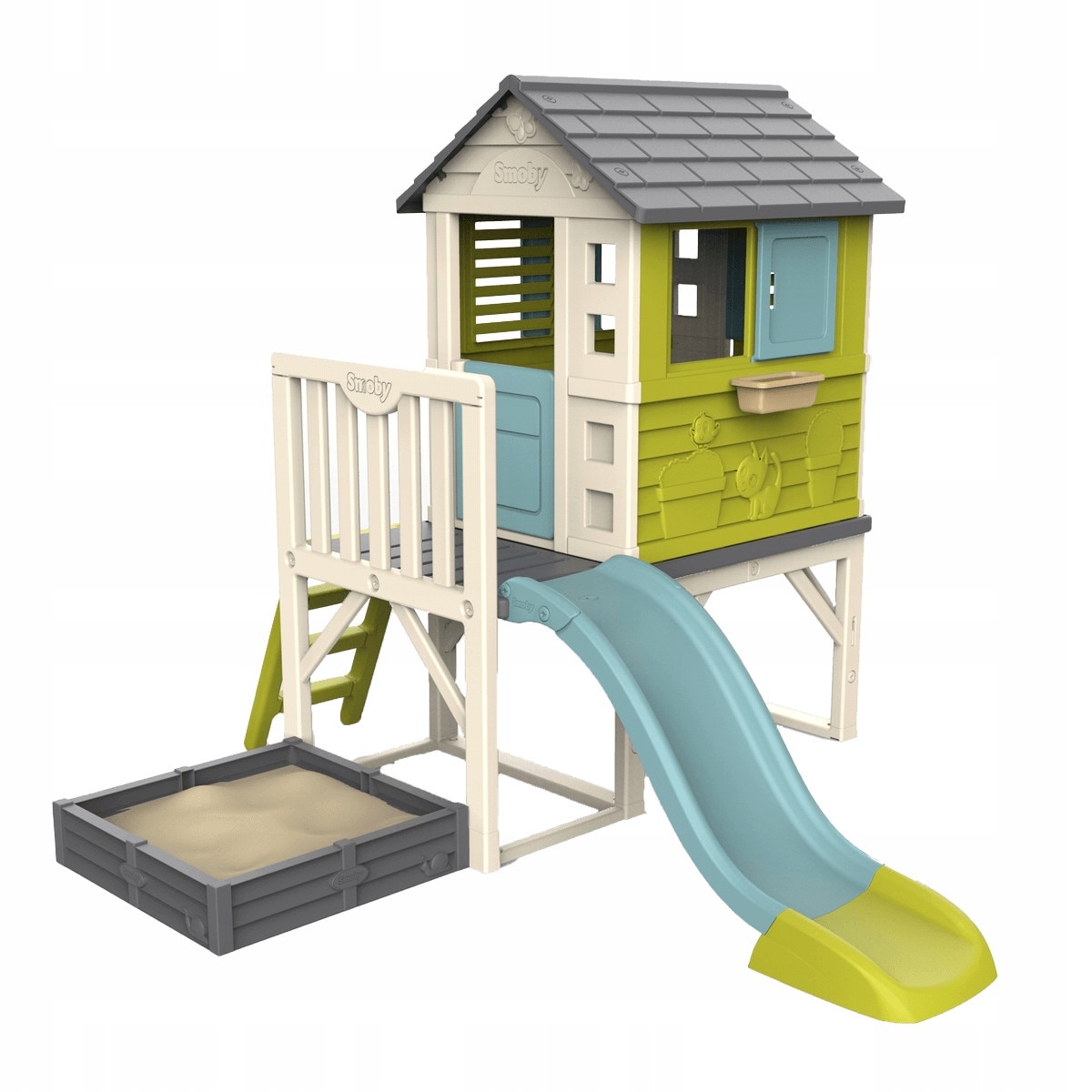 Casa Pentru Copii Pe Stalpi Cu Cutie De Nisip, Smoby, Dimensiuni: 242 X ...