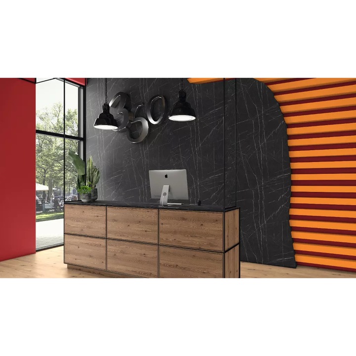 Blat laminat compact 920mm, Pietra Grigia Negru, Egger - eMAG.ro