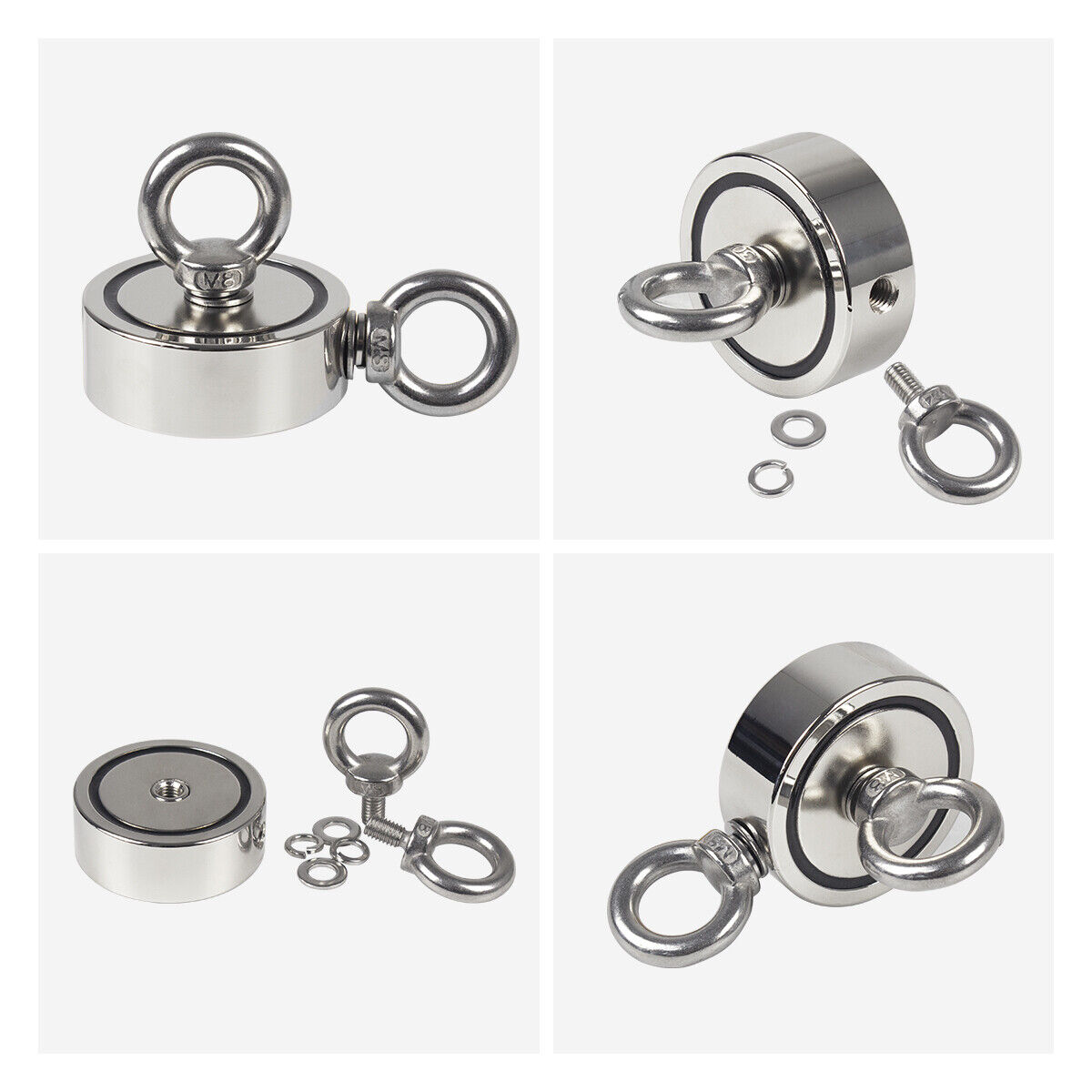 Magnet cu neodim, 100 kg cu carabina, 20 m, Argintiu/Rosu - eMAG.ro