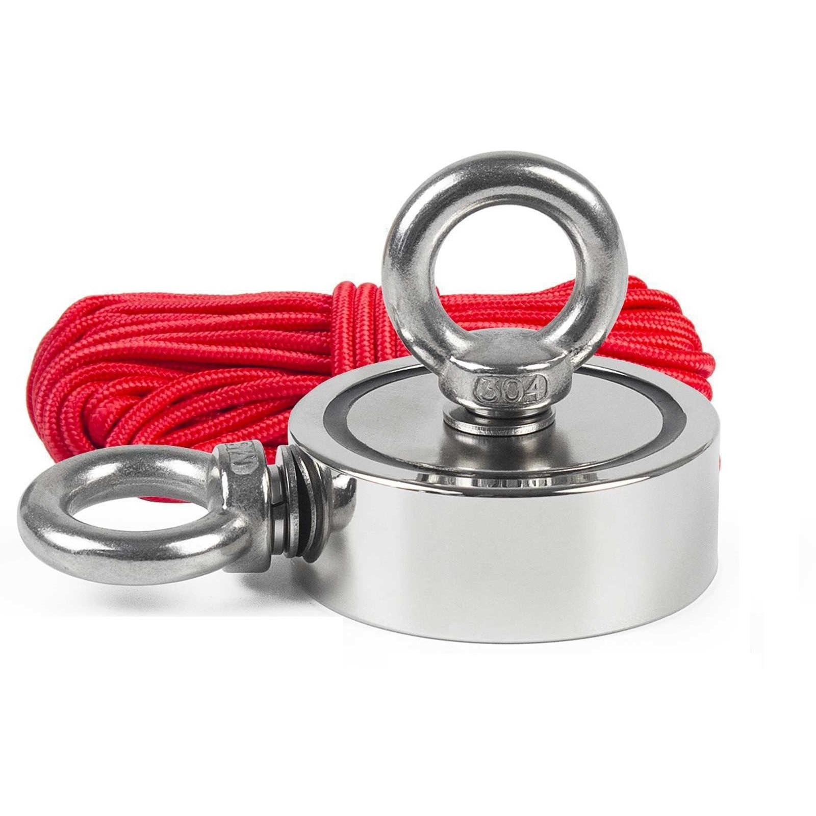Magnet cu neodim, 140 kg cu carabina, 20 m, Argintiu/Rosu - eMAG.ro
