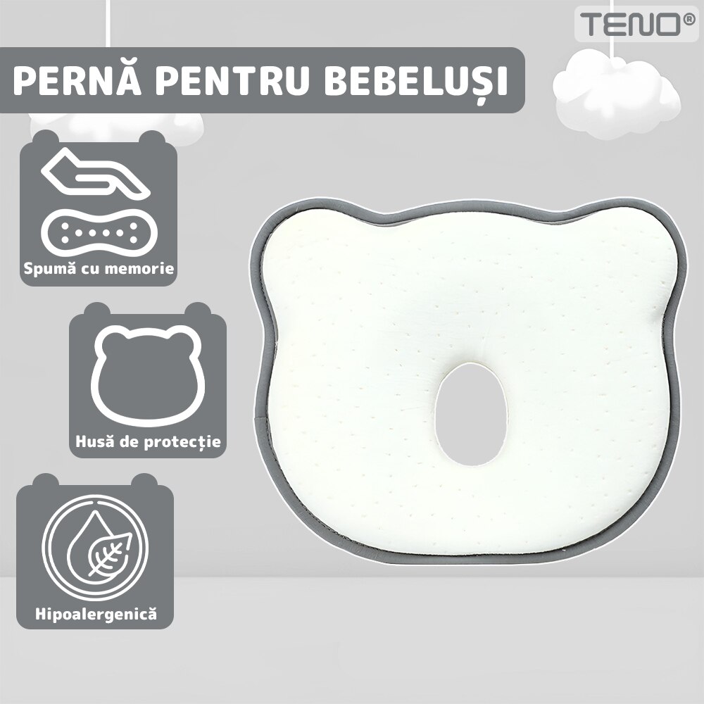 Perna pentru Bebelusi Teno®, model ursulet, husa de protectie inclusa ...