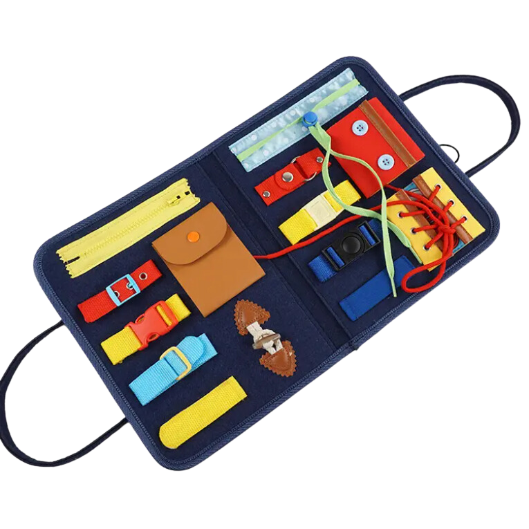 Carte senzoriala interactiva portabila, tip geanta, 14 activitati ...