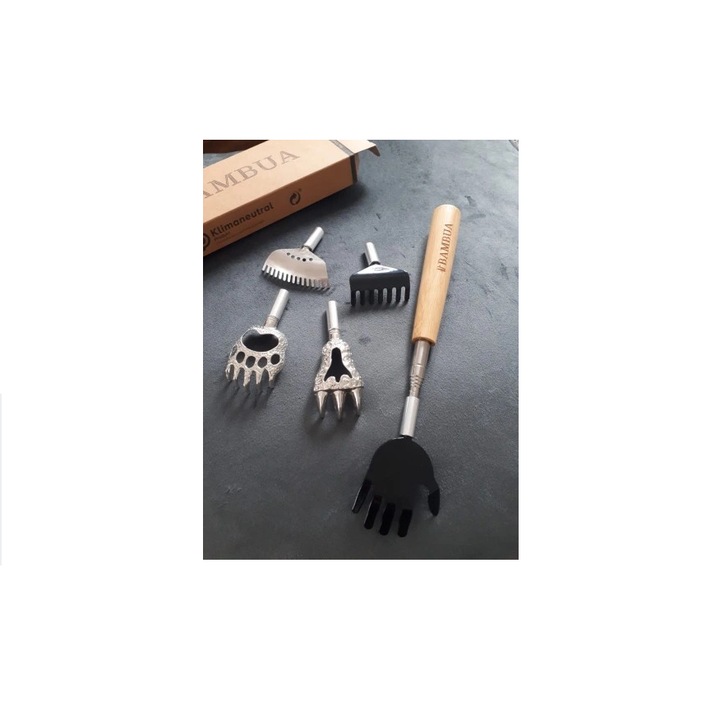 Set 6 piese scarpinator telescopic Bambua, maxim 65 cm, 5 atasamente ...