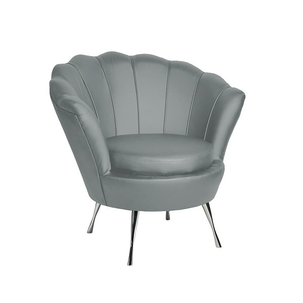 Fotoliu fix Modern, Eco piele, INTROMIT, 81 x 77 x 77 cm, Gri - eMAG.ro