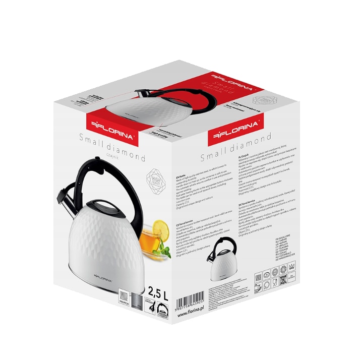 Ceainic din inox cu fluier, fierbator traditional, capacitate 2.5 litri ...