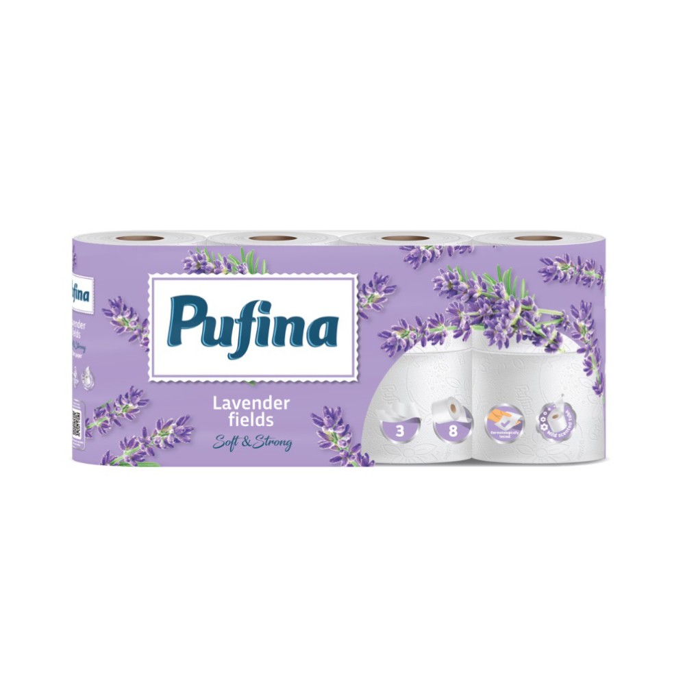 Set 3 x Hartie Igienica Pufina, Lavanda, 3 Straturi, 8 Role - eMAG.ro