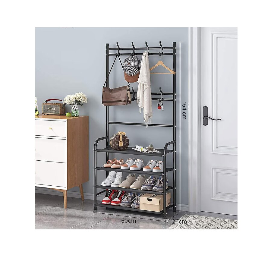 Cuier metalic, AT PERFORMANCE®, cu 4 Rafturi Pentru Incaltaminte, 8 ...