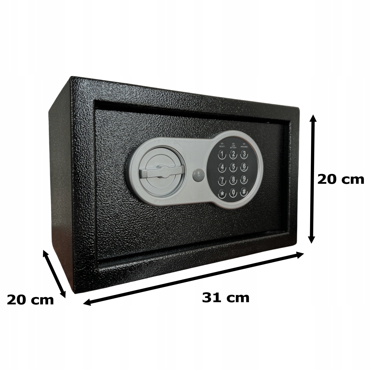 Seif electronic, Total Shopping, Otel, Cu cifru si 2 chei, Negru - eMAG.ro