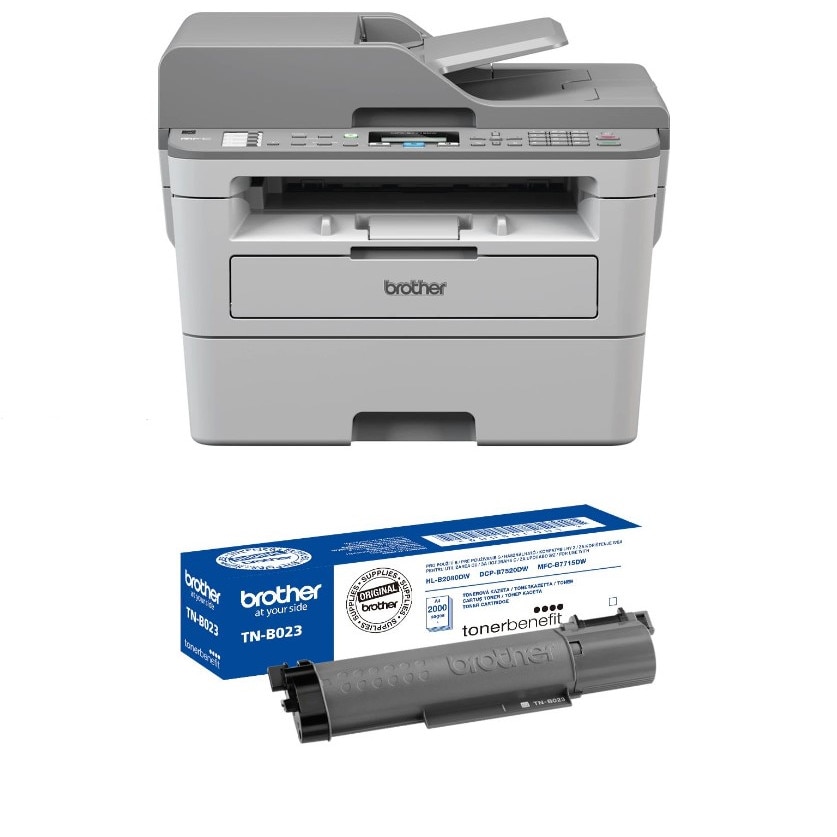 Pachet Multifunctional laser monocrom Brother MFC-B7715DW, Duplex ...