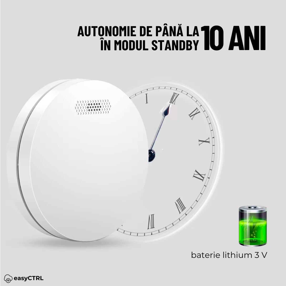 Detector fum inteligent, WiFI, Smart Life / Tuya APP, avertizare sonora ...