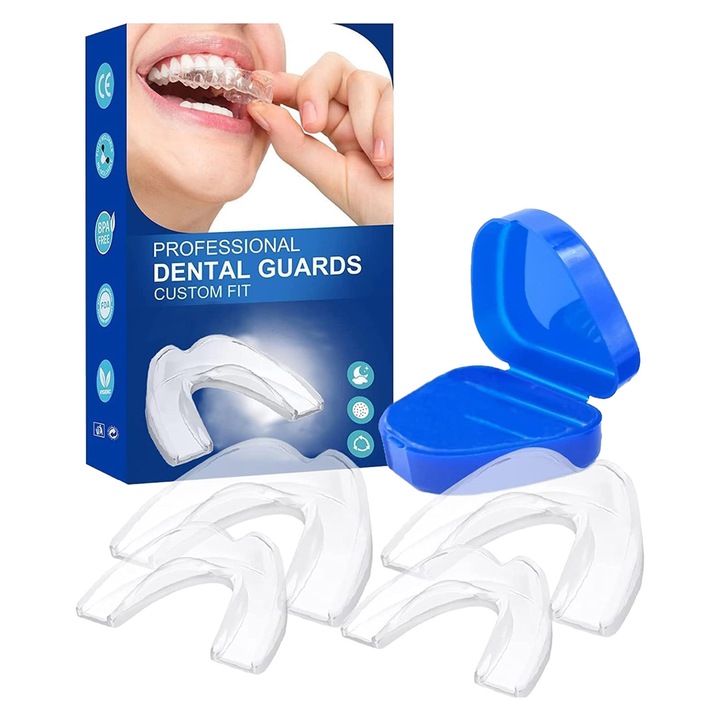 Set 4 gutiere bruxism, YHJ, 2 Dimensiuni, Transparent - eMAG.ro