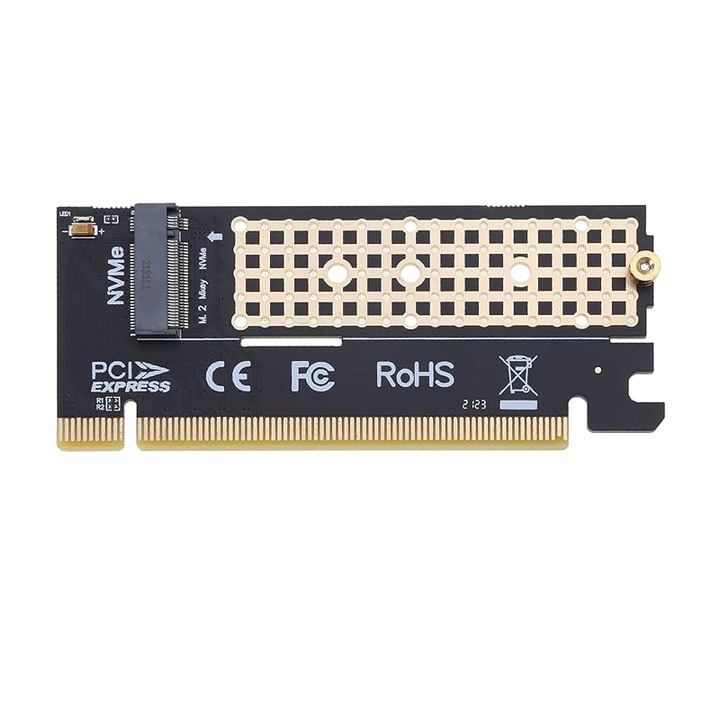 Адаптер, съвместим със SSD M-key M2, черен - eMAG.bg