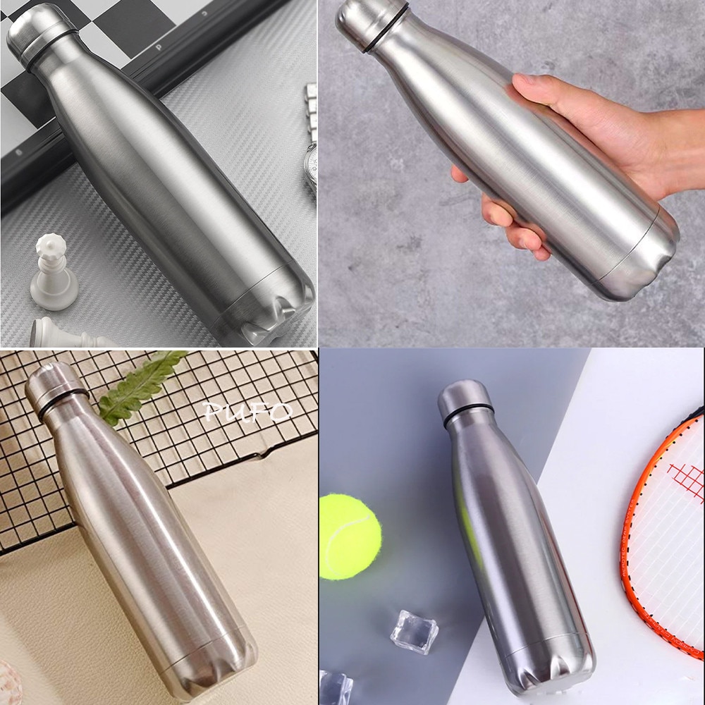 Sticla termos metalica Pufo Clasic pentru bauturi, izoterm, 500 ml, gri ...