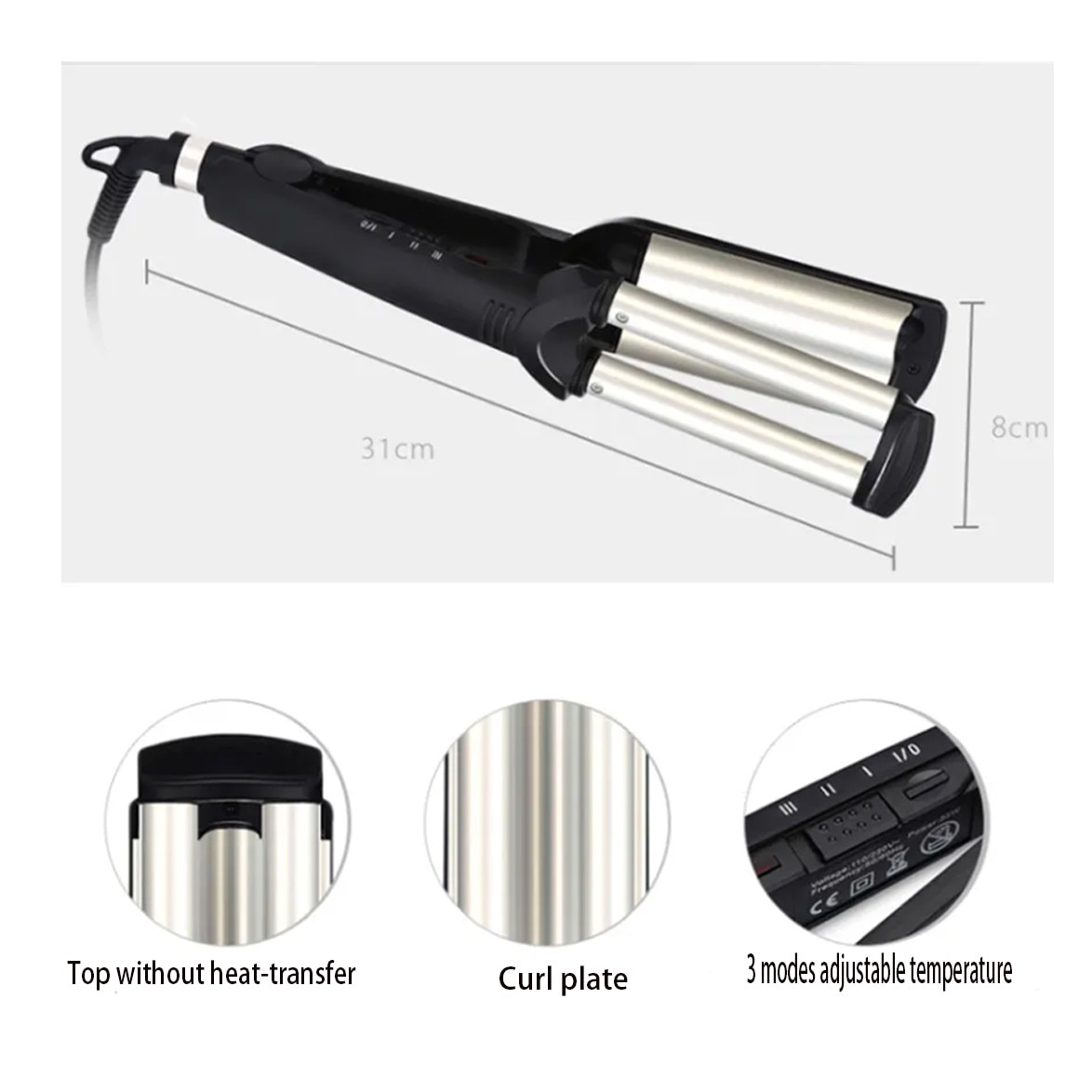 Ondulator pentru par, ceramica, Temperatura Reglabila 160° C-200° C ...