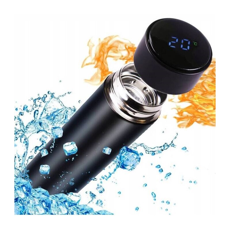 Cana termos SMART cu afisaj LED negru - eMAG.ro