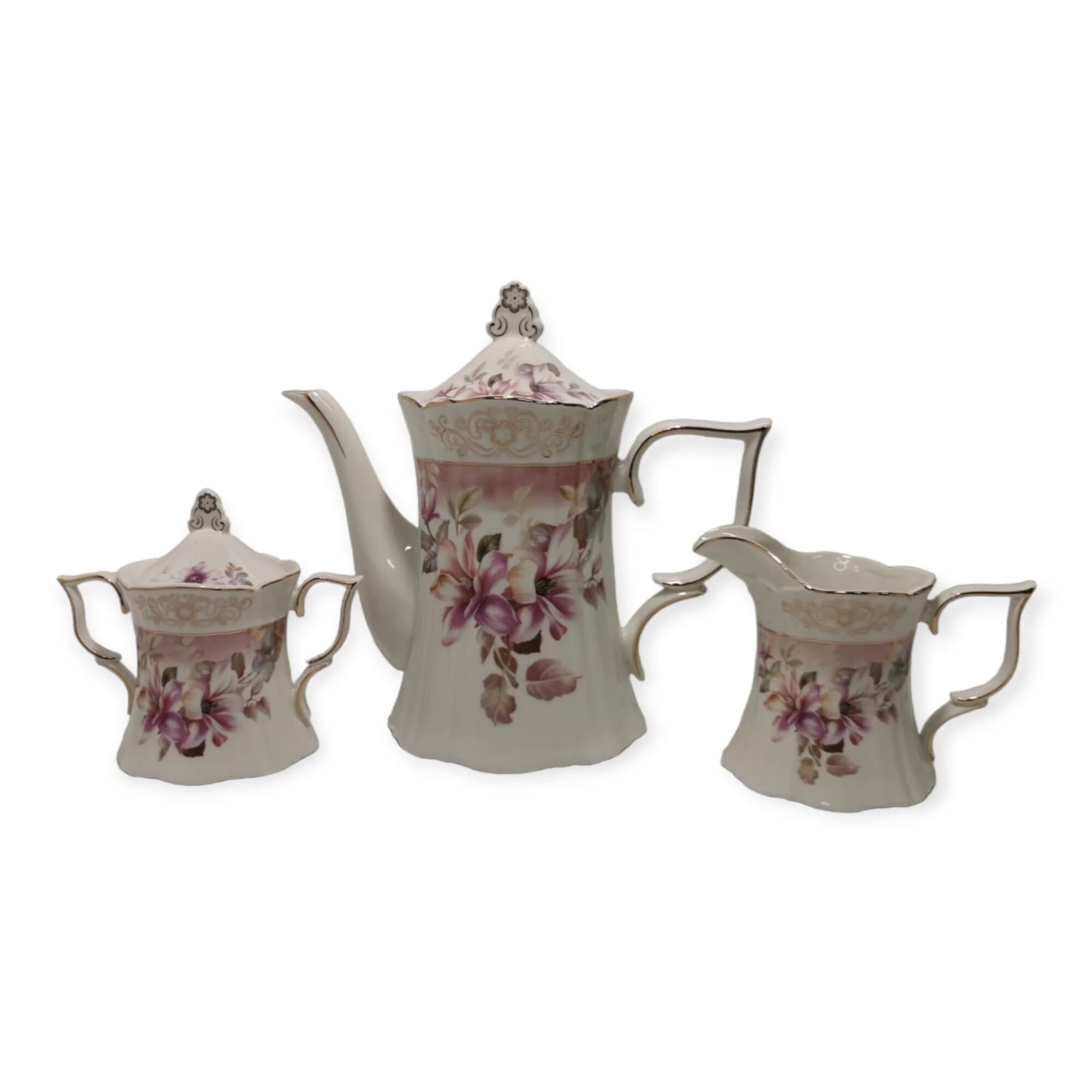 Set Desert, Malooki, 22 Piese pentru 6 Persoane - Incluzand Cesti, Ceainic, Zaharnita si Latiera ...