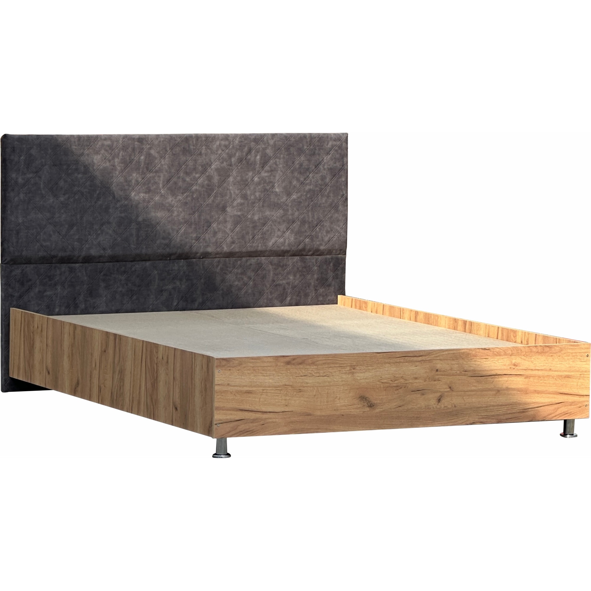 Dormitor modern cu riflaje Bali, Pat 160x200 cm, Dulap, 2 Noptiere ...