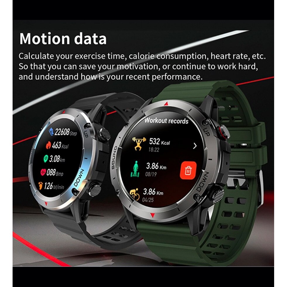 Ceas Smartwatch pentru Barbati DG Sync NX9 - Negru - Ecran IPS HD de 1. ...