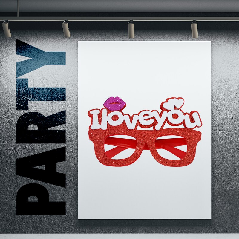 Ochelari amuzanti fara lentile, model petrecere fashion, I love you ...