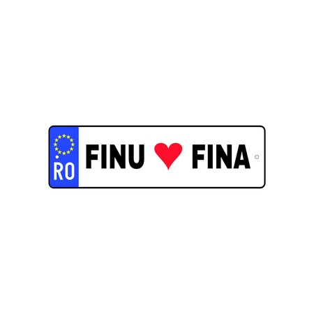Placuta auto FINU & FINA, PVC, 51x11 cm - eMAG.ro